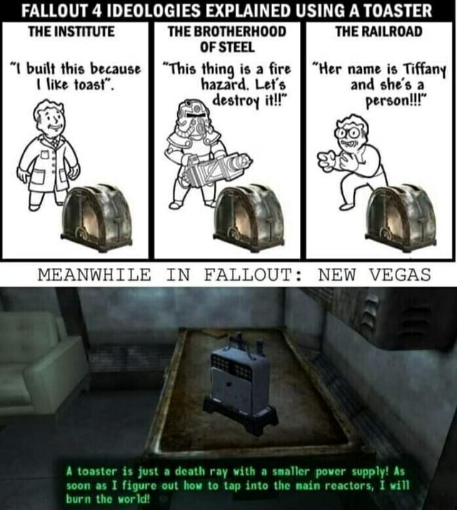 FALLOUT 4 IDEOLOGIES EXPLAINED USING A TOASTER I THE INSTITUTE THE ...