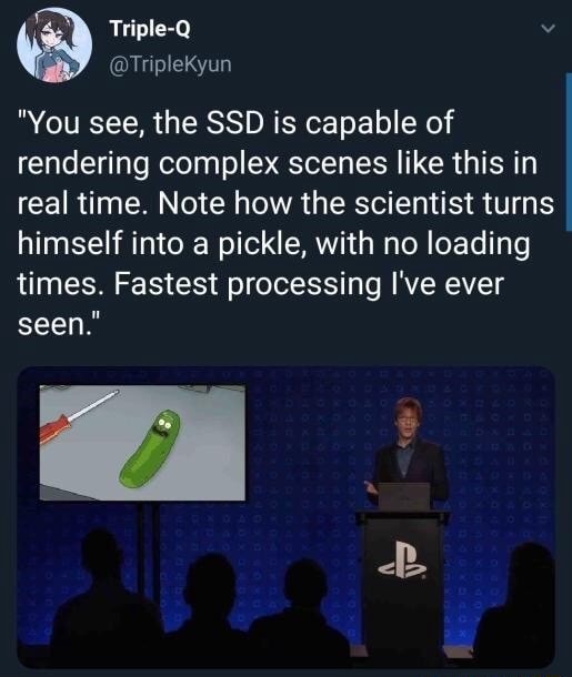 "You see, the SSD is capable of rendering complex scenes like this in ...