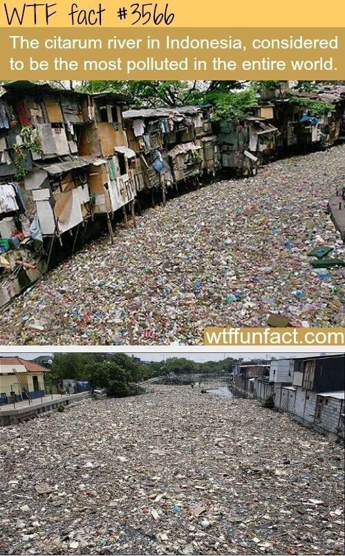 The citarum river in Indonesia, considered to be the most polluted in ...
