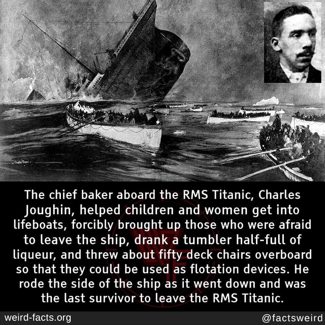 N/A - The chief baker aboard the RMS Titanic, Charles Joughin, helped ...