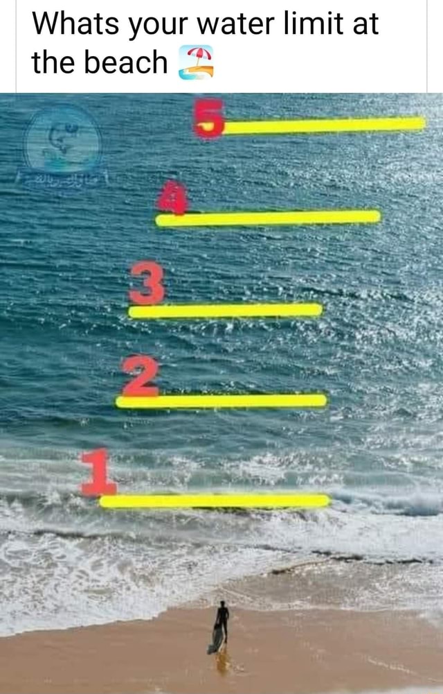 Whats your water limit at the beach - iFunny