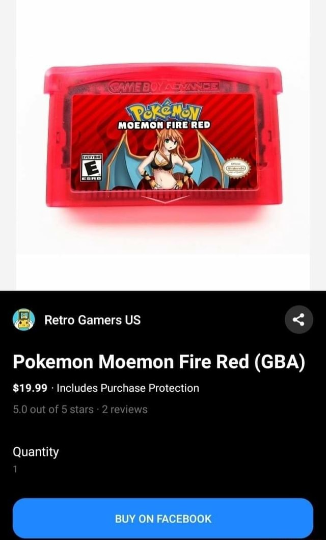 MOEMON FIRE RED Retro Gamers US Pokemon Moemon Fire Red (GBA) $19.99 ...