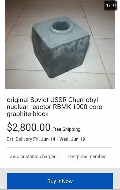 Original Soviet USSR Chernobyl nuclear reactor RBMK-1000 core graphite ...