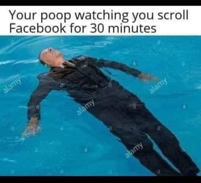 Your poop watching you scroll Facebook for 30 minutes - iFunny