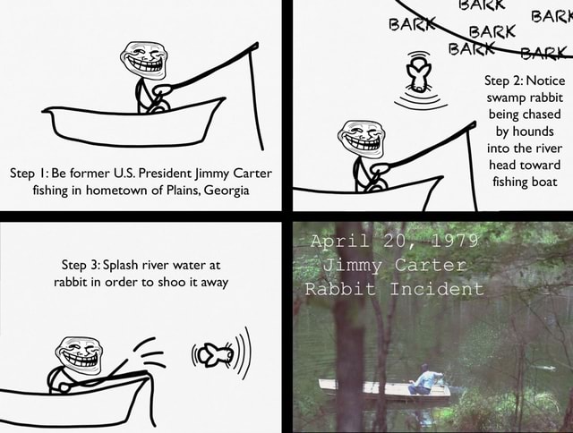 Step 2: Notice swamp rabbit being chased by hounds into the river head ...