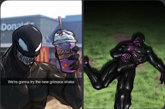 We're gonna try the new grimace shake - iFunny