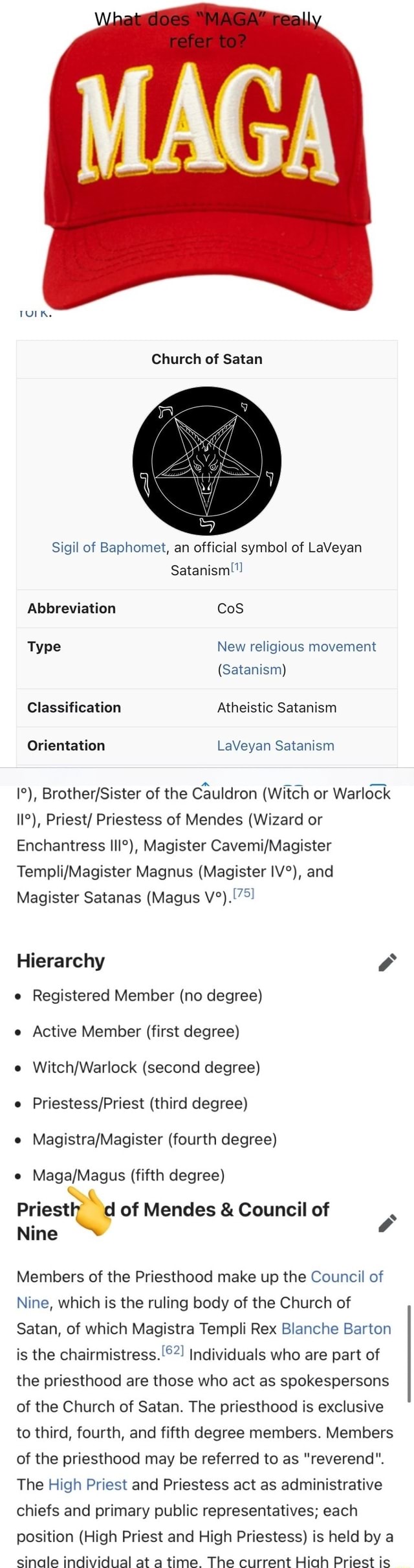 What furn, Church of Satan Sigil of Baphomet, an official symbol of ...