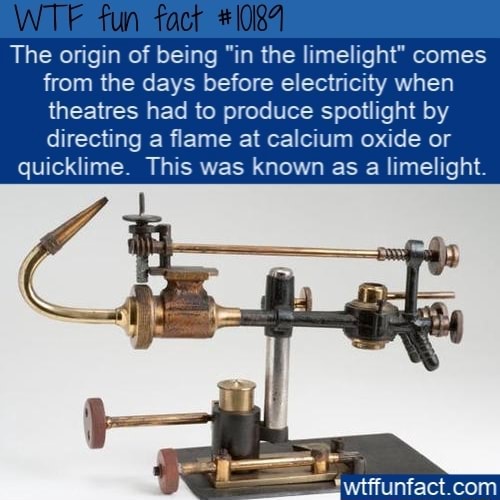 The origin of being “in the limelight" comes from the days before ...