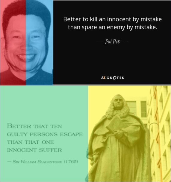 Better to kill an innocent by mistake than spare an enemy by mistake ...