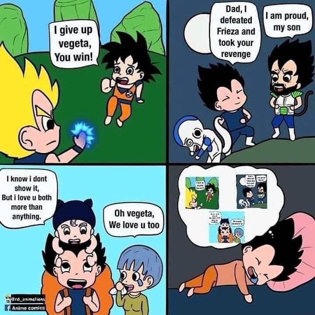 Defeated Frieza and took your know dont show it, But love u both more ...