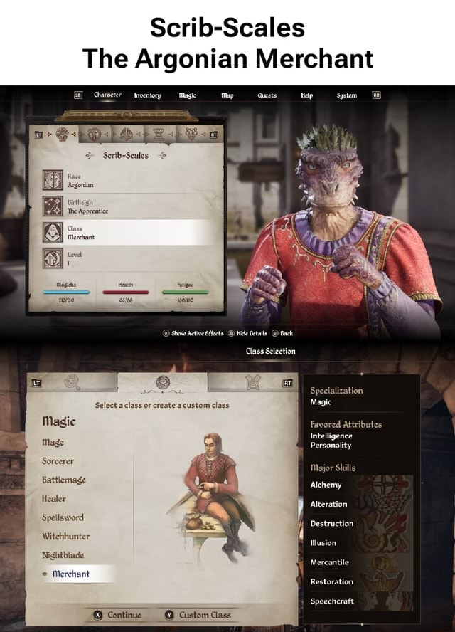 Scrib-Scales The Argonian Merchant Inventory Wide Neate @ Back Class ...