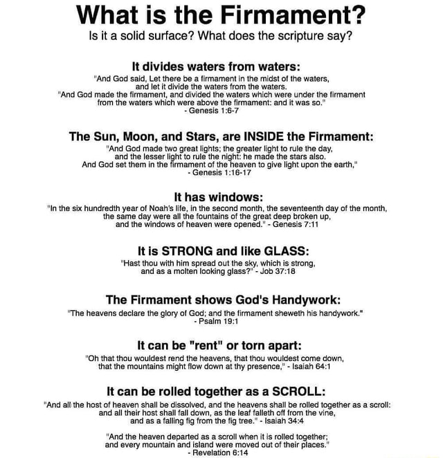 What is the Firmament? Is it a solid surface? What does the scripture ...