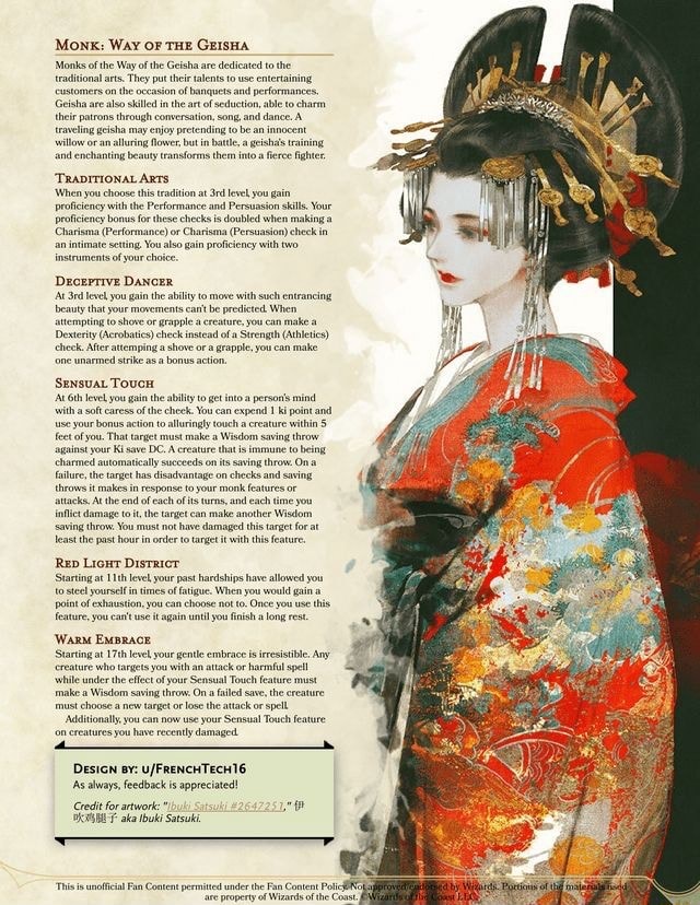 Monk: Way OF THE GEISHA "Monks ofthe Way ofthe They put Geisha are ...