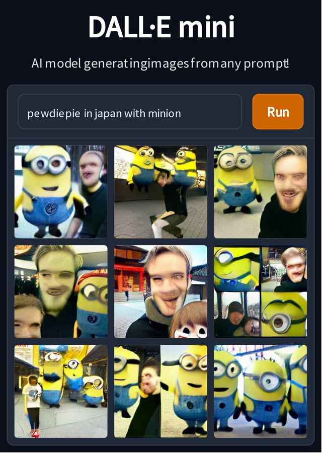 DALLE mini Al model generatingimagesfromany prompt pewdiepie in japan ...