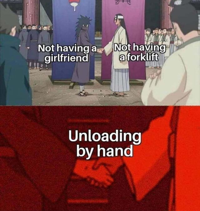 Not having a Not having girlfriend a forklift Unloading by hand - iFunny