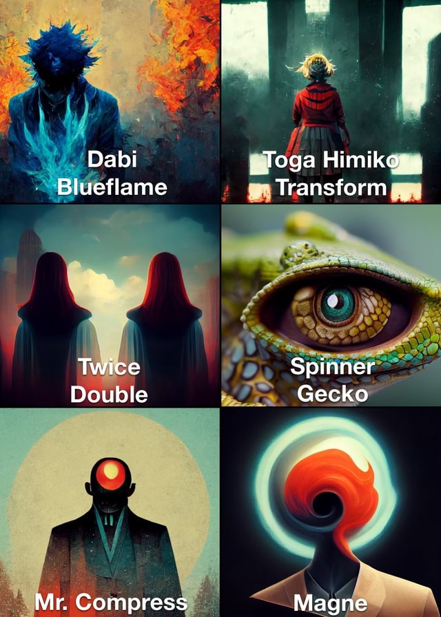 Dabi Toga Himiko:+ Blueflame Transform Twice Spinner Double Gecko Mr ...