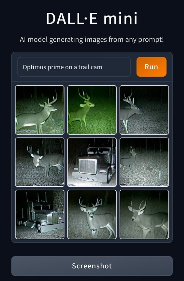 Mini Al model generating images from any prompt! Optimus prime on a ...