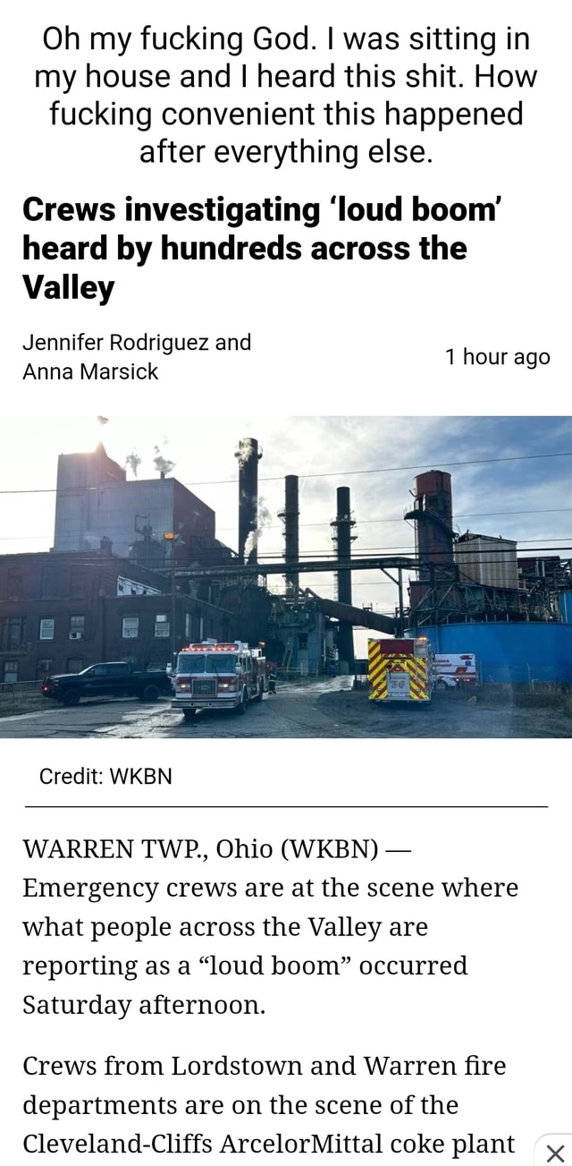 Oh my fucking God. I was sitting in my house and I heard this shit. How ...