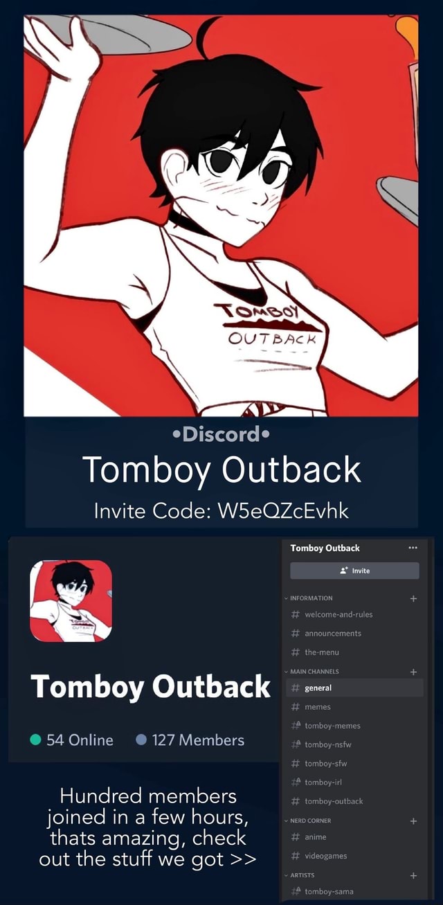 EDiscorde Tomboy Outback Invite Code: W5eQZcEvhk Tomboy Outback 54 ...