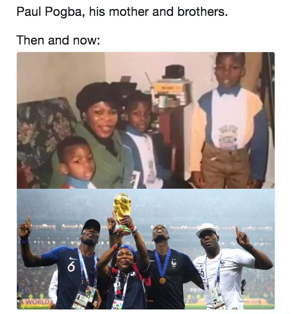 Paul Pogba, his mother and brothers. Then and now: - America’s best ...