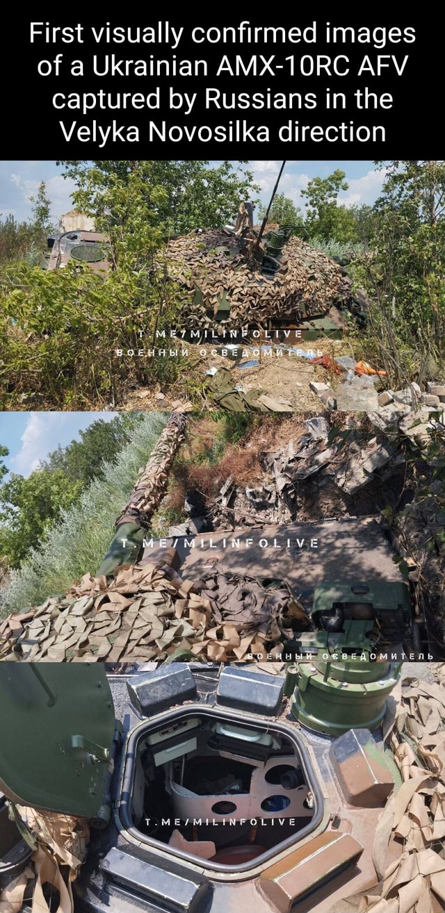 First visually confirmed images of a Ukrainian AMX-10RC AFV captured by ...