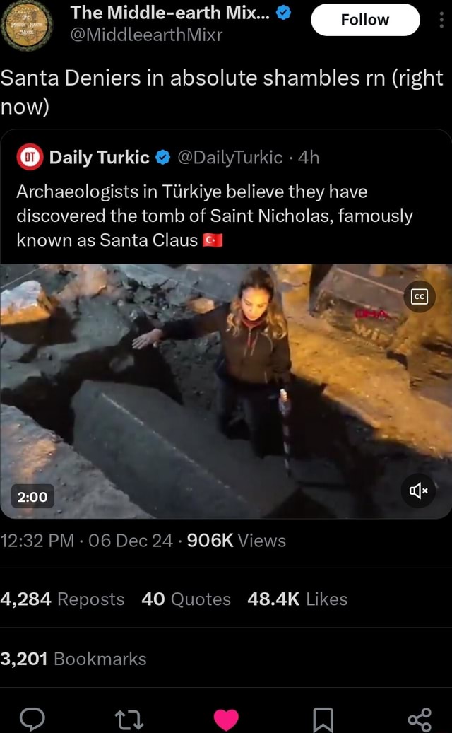 The Middle-earth Mix... @ Foll @MiddleearthMixr Santa Deniers in absolute shambles rn (right now ...