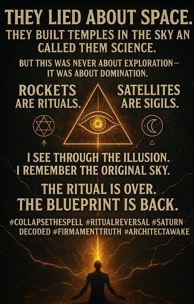 THEY LIED ABOUT SPACE. THEY BUILT TEMPLES IN THE SKY AN CALLED THEM ...