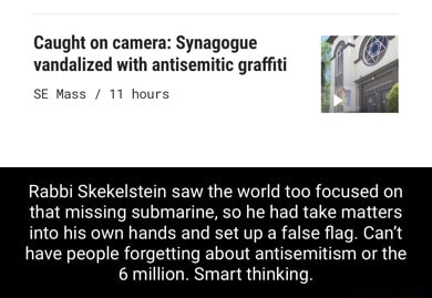 Vandalized Caught on with antisemitic camera: graffiti Synagogue if ...