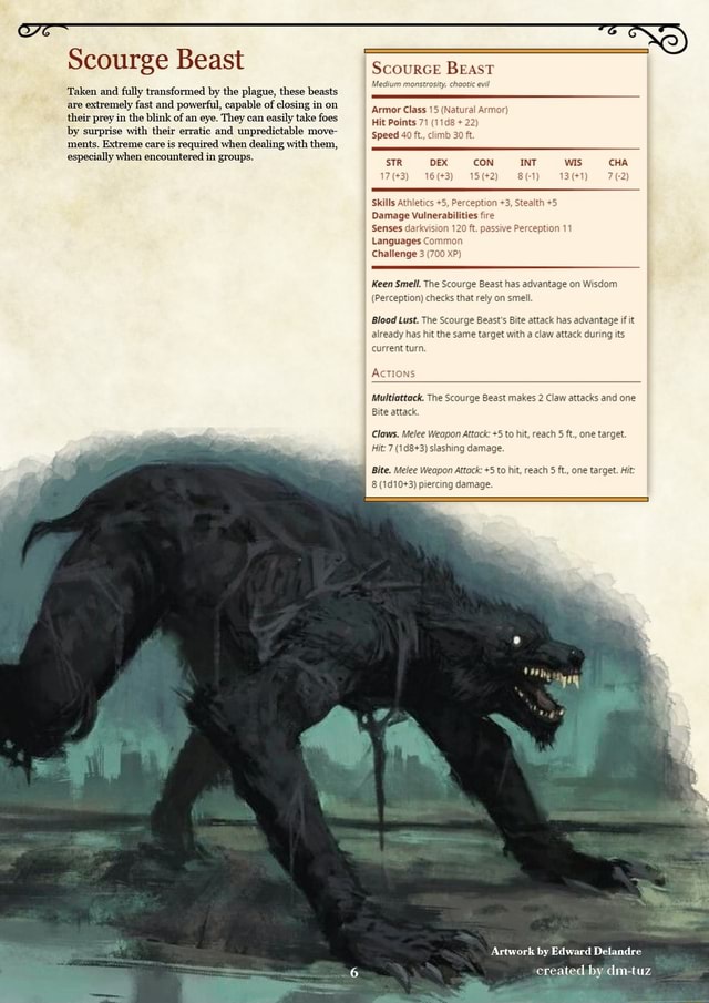 Scourge Beast Taken and fully transformed by the plague, these beasts ...