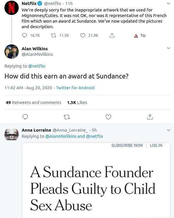 Netflix@ @netflix - We're deeply sorry for the inappropriate artwork ...