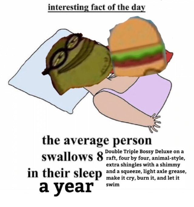 Interesting fact of the day the average person Double Triple Bossy ...