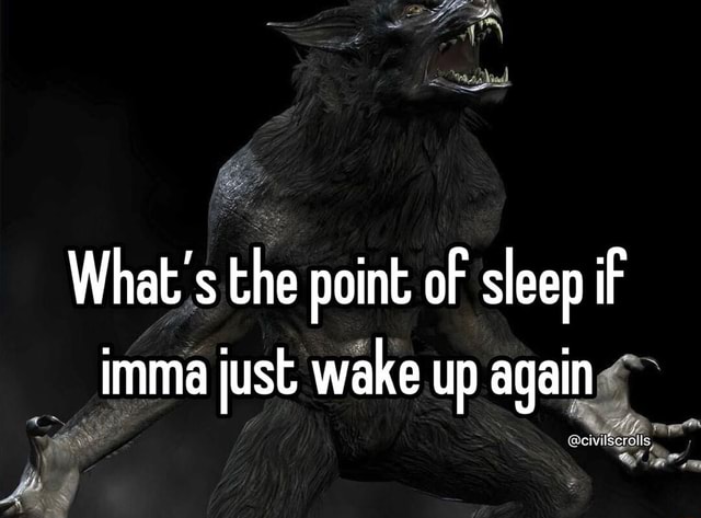 What's the point of sleep if imma just wake up again coll, - iFunny