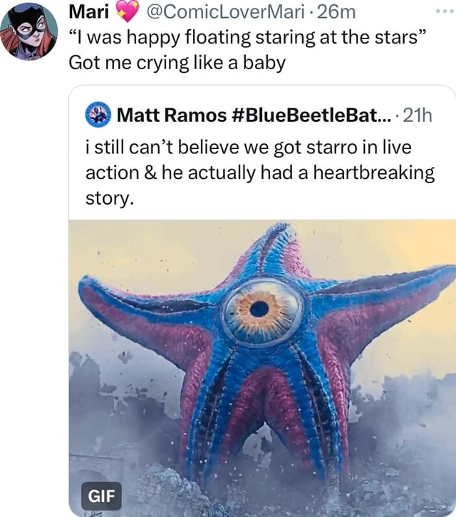 Mari @ComicLoverMari- "I was happy floating staring at the stars" Got ...