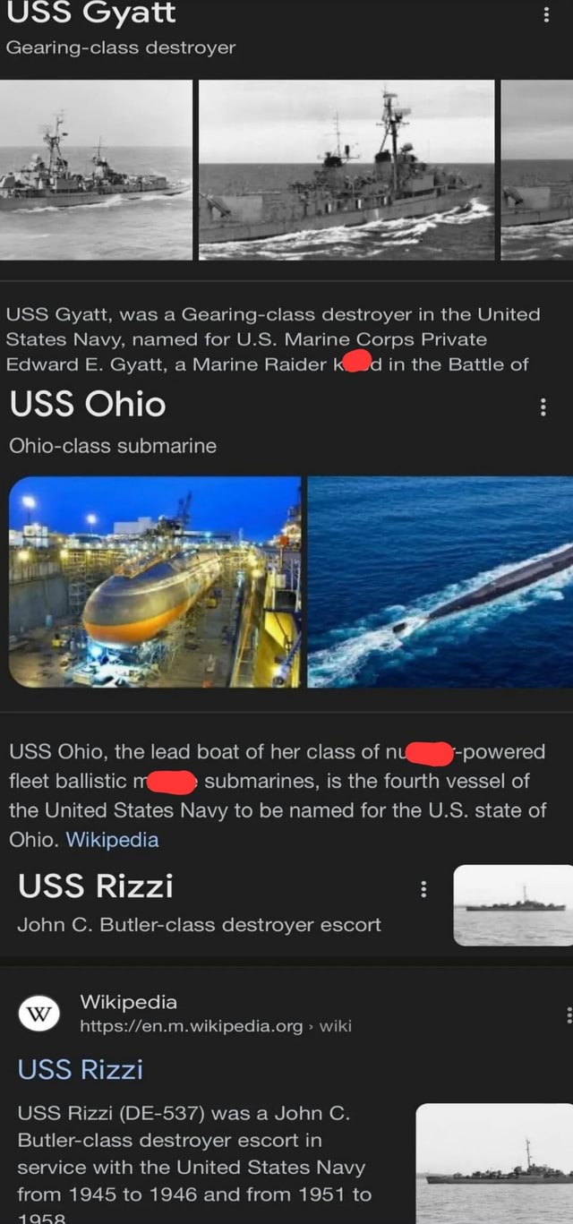 USS Gyatt Gearing-class destroyer USS Gyatt, was a Gearing-class ...