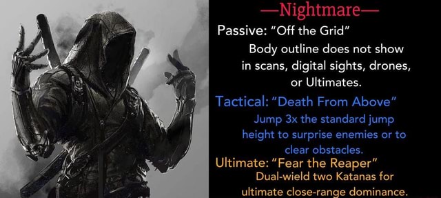 -Nightmare- Passive: "Off the Grid" Body outline does not show in scans ...