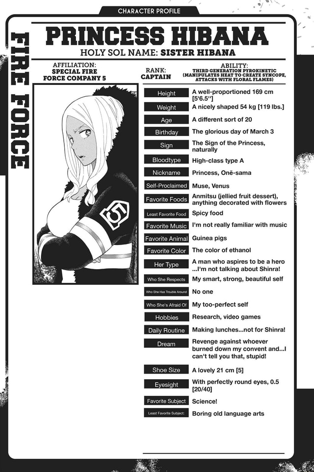 CHARACTER PROFILE PRINCESS HIBANA HOLY SOL NAME: SISTER HIBANA ...