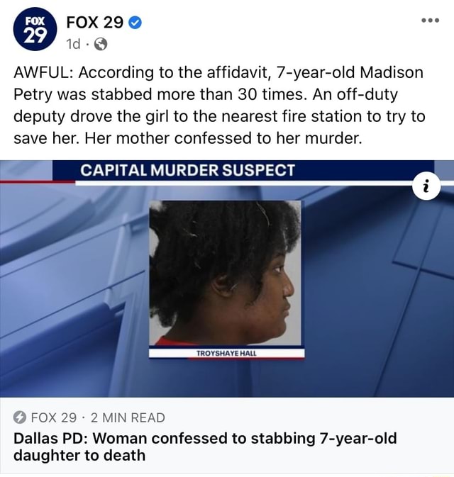 FOX 29 AWFUL: According to the affidavit, 7-year-old Madison Petry was ...
