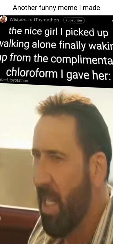 Another funny meme I made the nice girl I picked up valking alone ...
