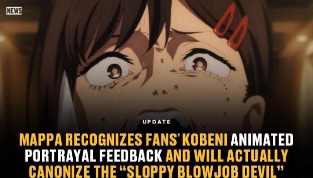 UPDATE MAPPA RECOGNIZES FANS KOBENI ANIMATED PORTRAYAL FEEDBACK AND WILL ACTUALLY CANONIZE THE ...