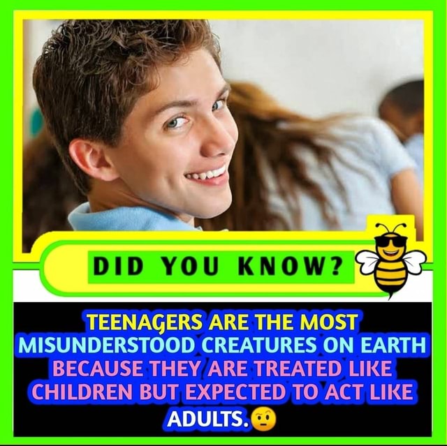 DID YOU KNOW? TEENAGERS ARE THE MOST MISUNDERSTOOD CREATURES ON EARTH ...