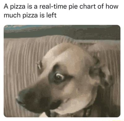 A pizza is a real-time pie chart of how much pizza is left - iFunny