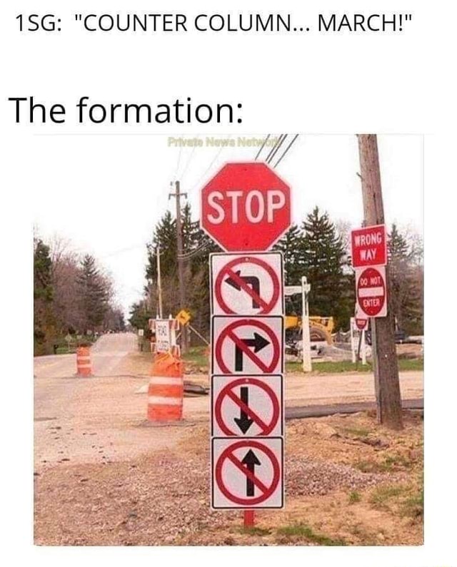 'ISG: "COUNTER COLUMN... MARCH!" The formation: - iFunny