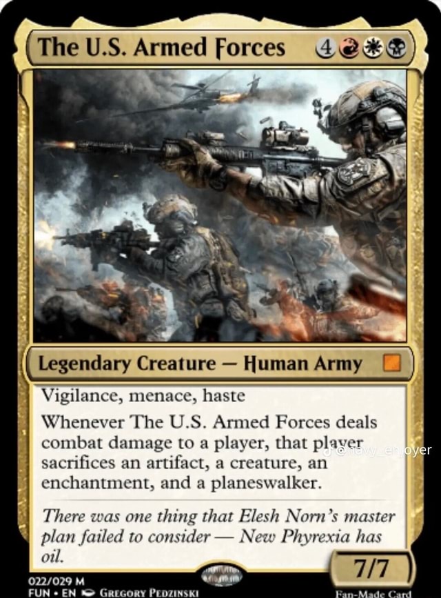 The U.S. Armed Forces le I Legendary Creature - Human Army Vigilance ...