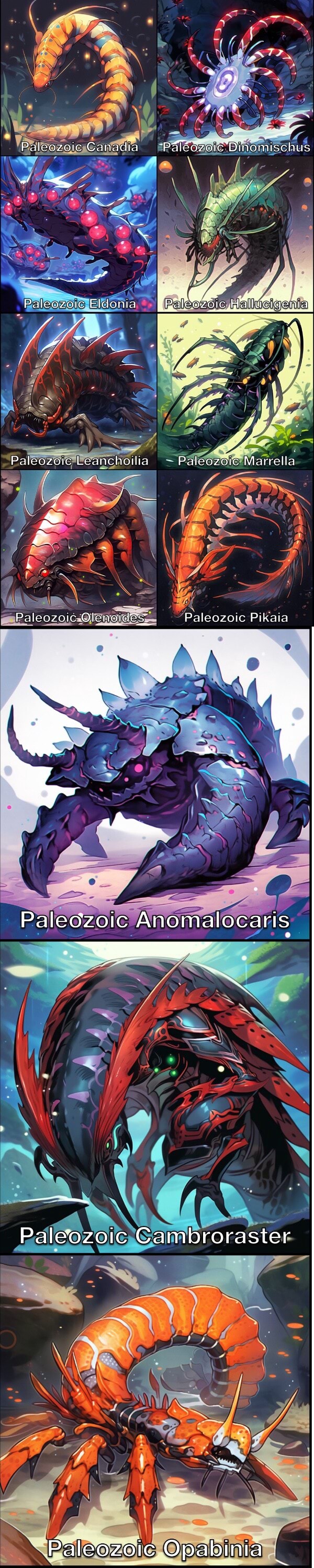 Paleazoic Canadia Palozoic Dinomischus Paleozoic Eldonia Raleozoic ...