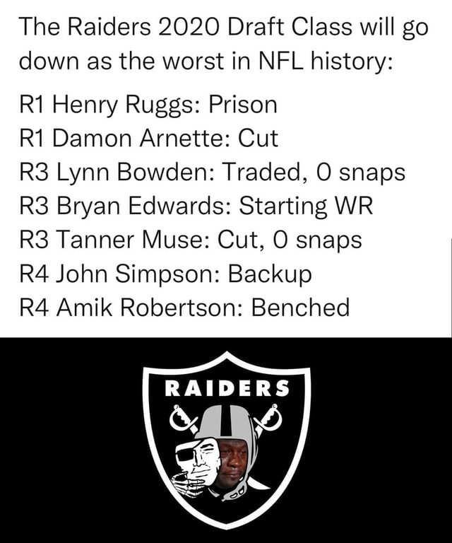 The Raiders 2020 Draft Class will go down as the worst in NFL history ...