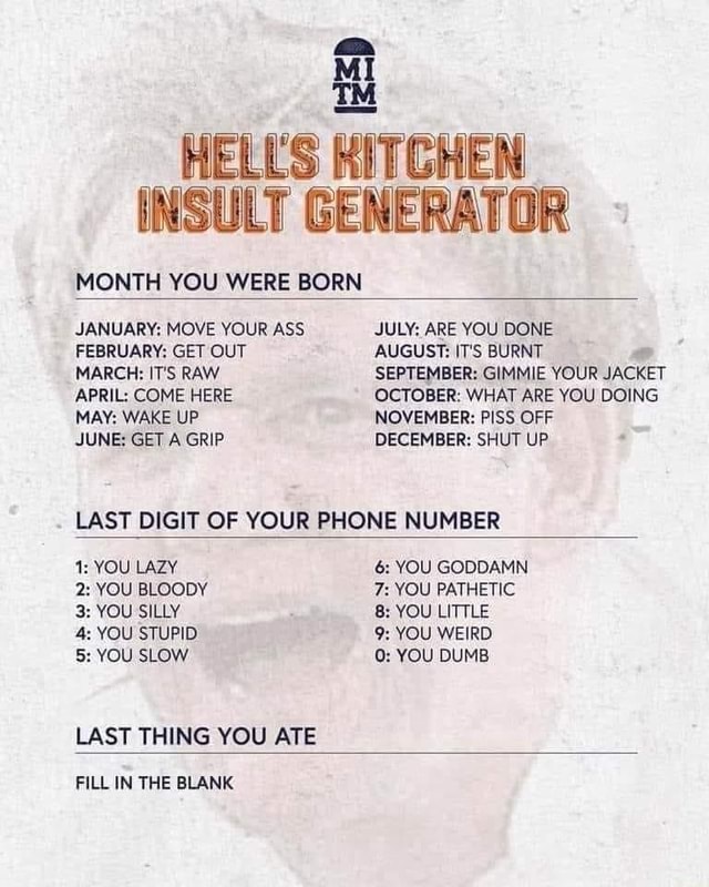 Bonus points if the last thing you ate was a breakfast food! #insults ...