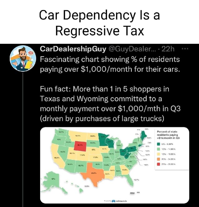 Car Dependency Is a Regressive Tax CarDealershipGuy @GuyDealer ...