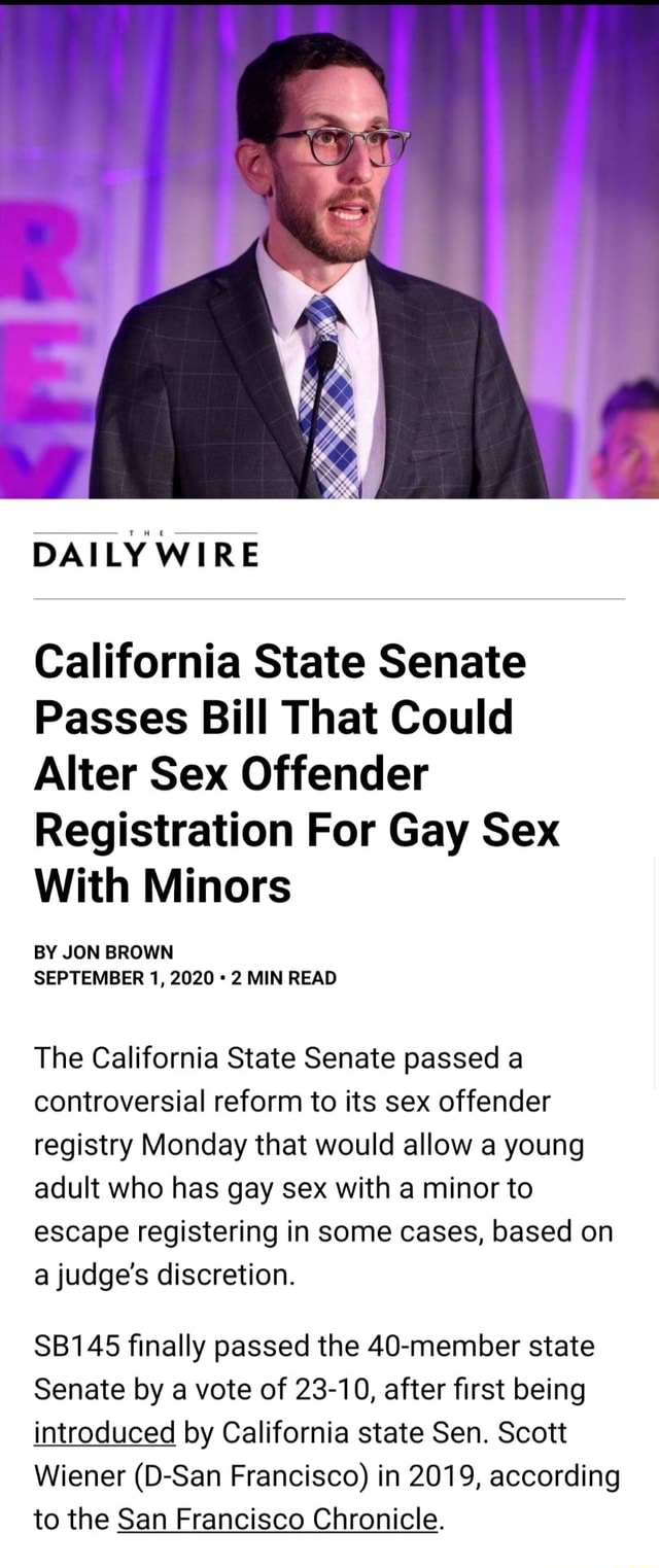 Daily Wire California State Senate Passes Bill That Could Alter Sex