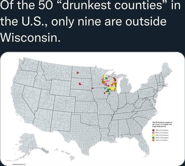 Or the 50 "drunkest counties" In the U.S., only nine are outside ...