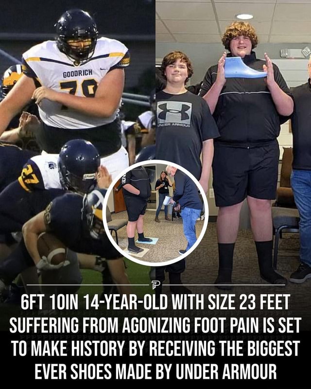 A 14-year-old boy is set to make history by receiving the biggest shoes ...